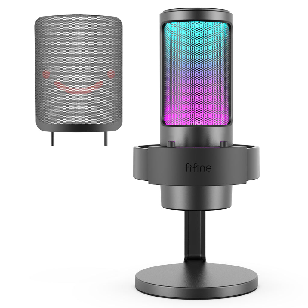 AmpliGame A8 USB Streaming Microphone with RGB, Lighting Control, Mute